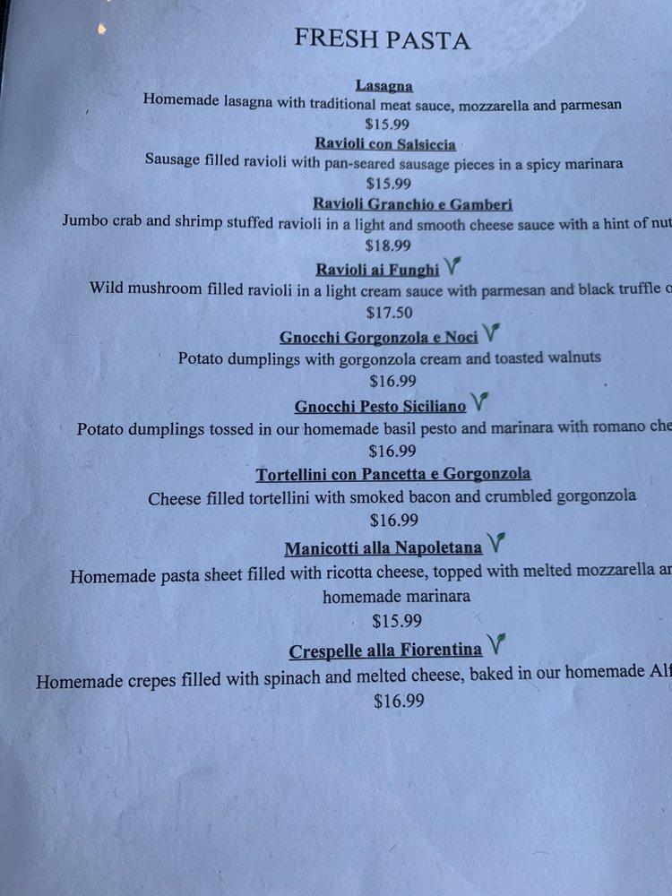 Menu at Borgo Italia pizzeria, Peachtree City