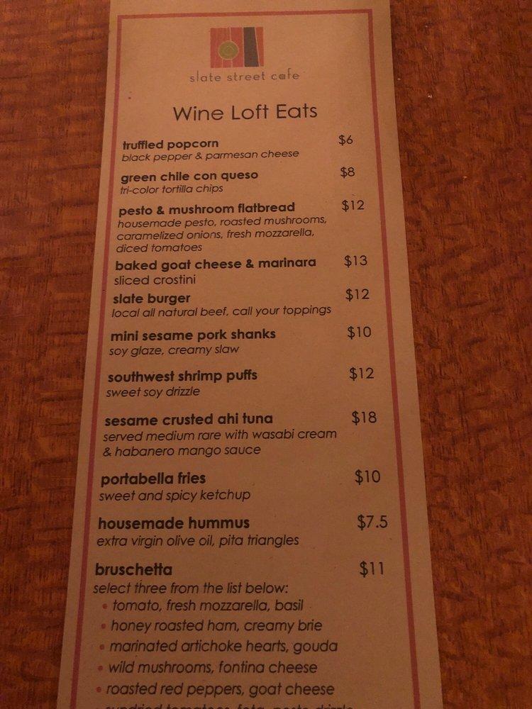 Menu at Slate Street Cafe, Albuquerque, 515 Slate Ave NW