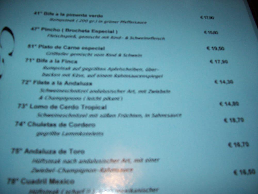 Speisekarte von Al Andalus pub & Bar, Köln