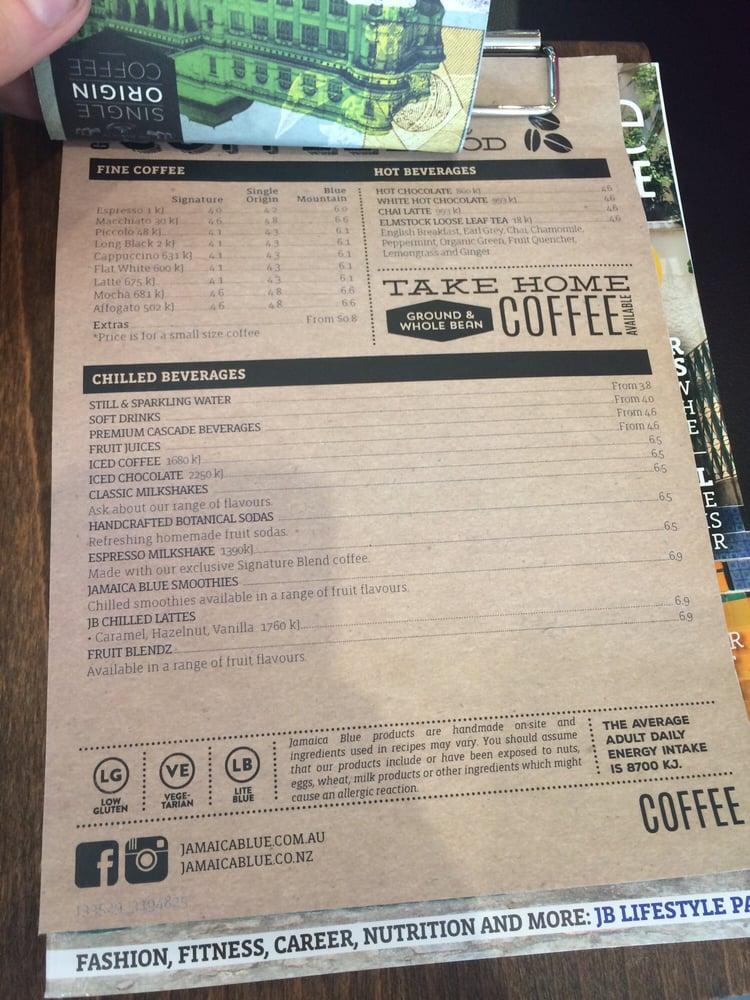 Menu at Jamaica Blue Stockland Harrisdale pub & bar, Piara Waters