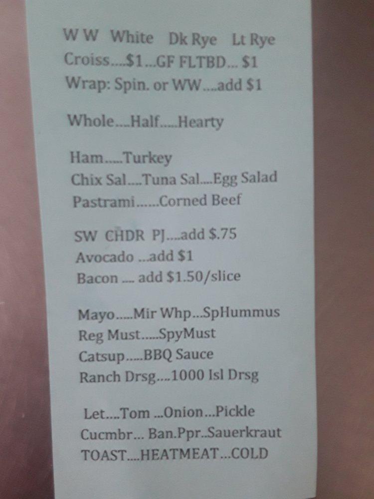 Menu at Manna Bakery & Deli, Littleton