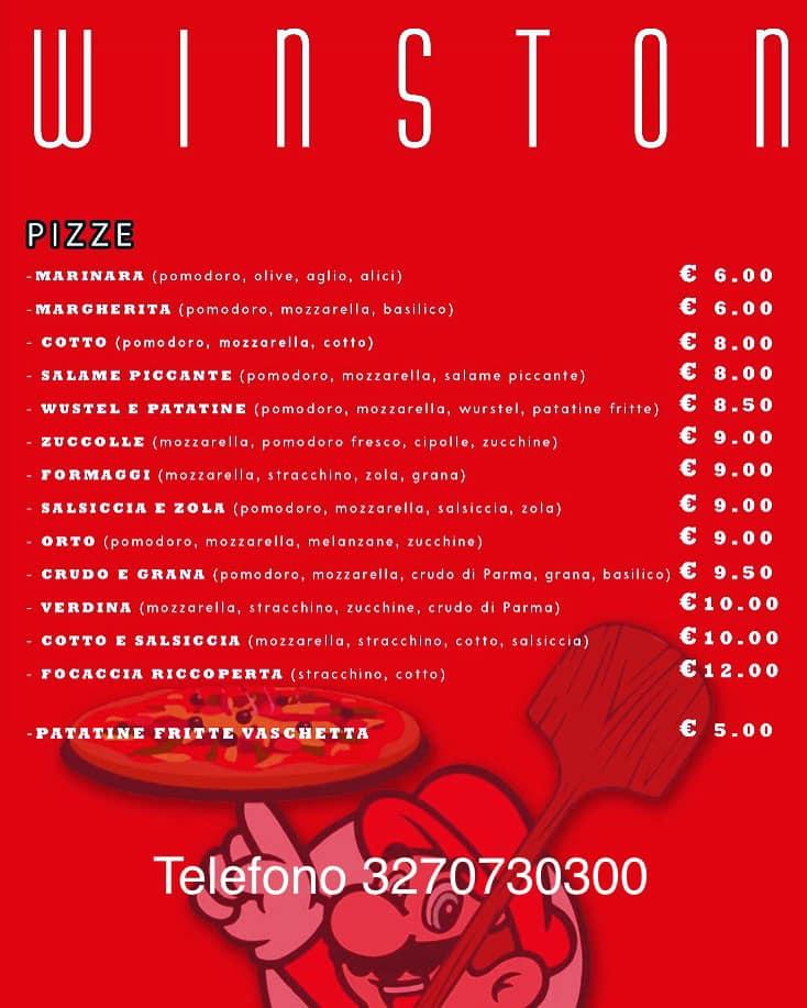 Menu at Pub Winston Churchill, Imperia