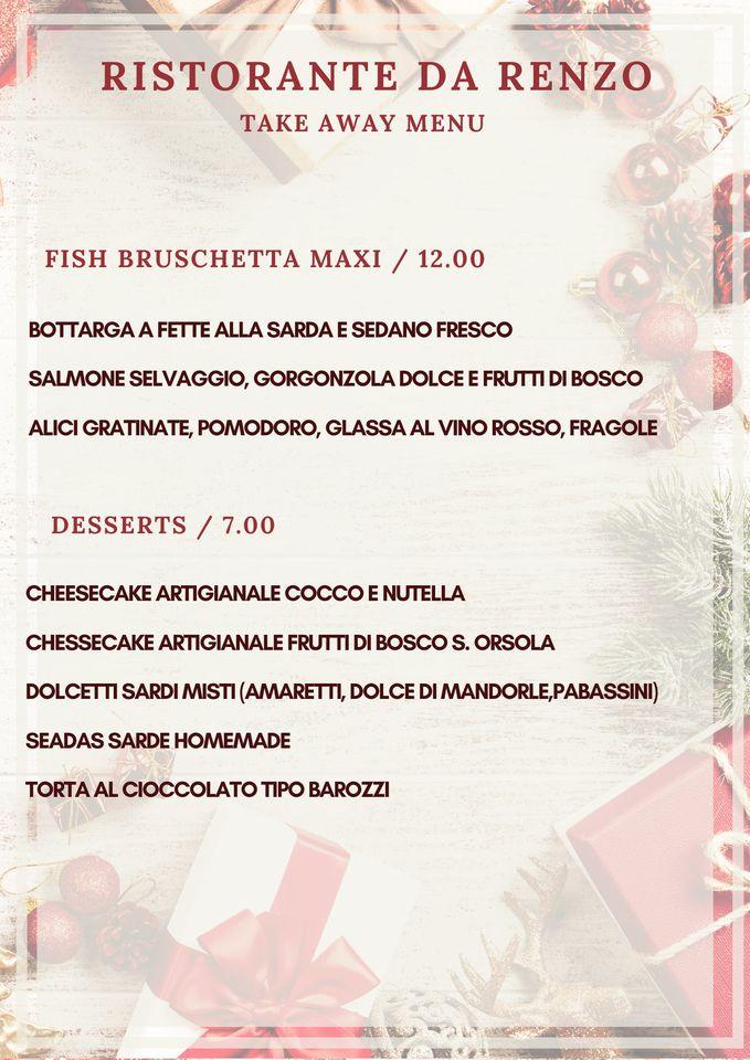 Menu da Ristorante Da Renzo, Pomezia, Lungomare delle Sirene