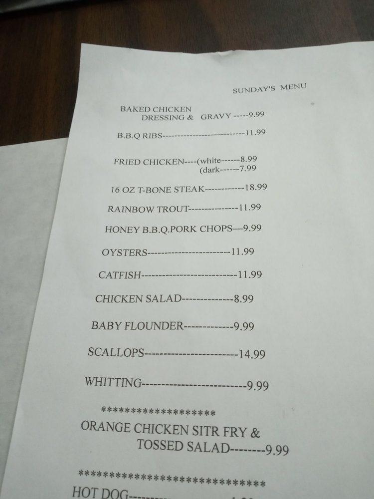 Menu at Wilson's BBQ, South Hill