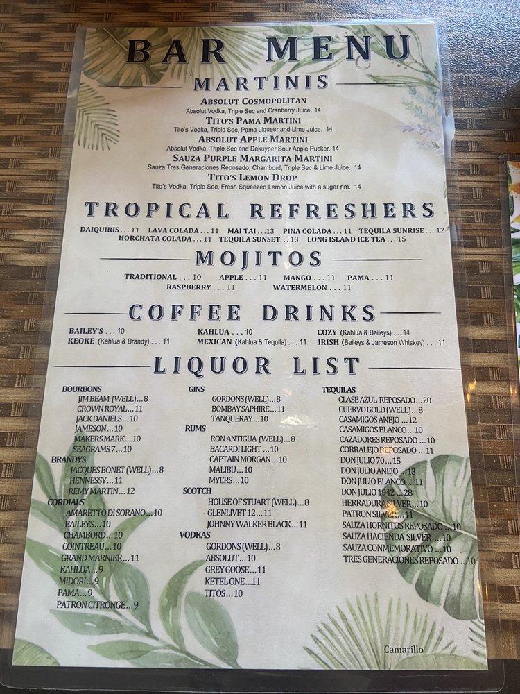 Menu at Yolanda's Mexican Café desserts, Camarillo
