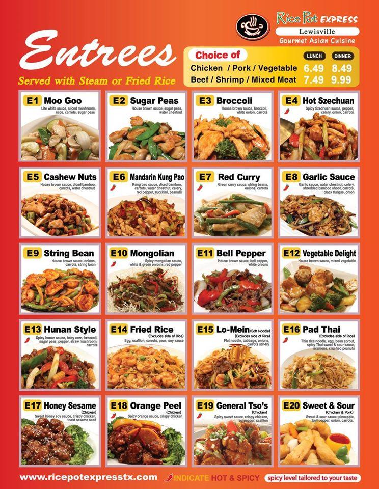 Menu at Asian Pot Express restaurant, Lewisville