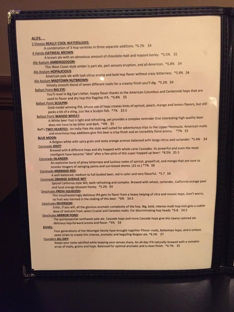 Menu at Burgers & Beer restaurant, Kankakee