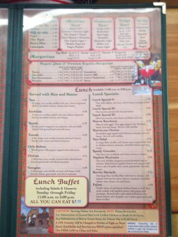 Menu at Don Bigotes Centre restaurant, Centre