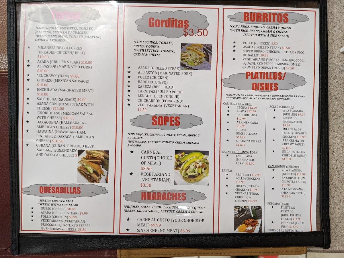 Menu at El Amigo Mexican Restaurant, Cary