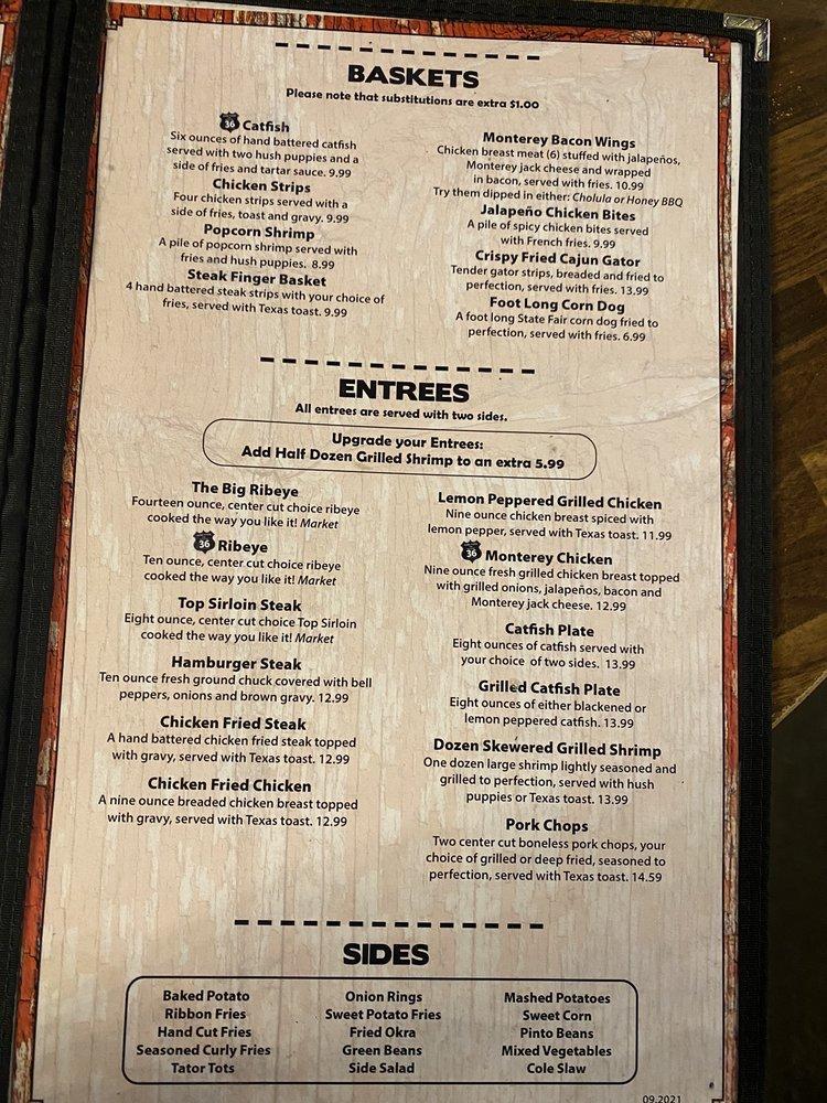 Menu at Junction on Route 36 pub & bar, Gatesville, TX-36 N