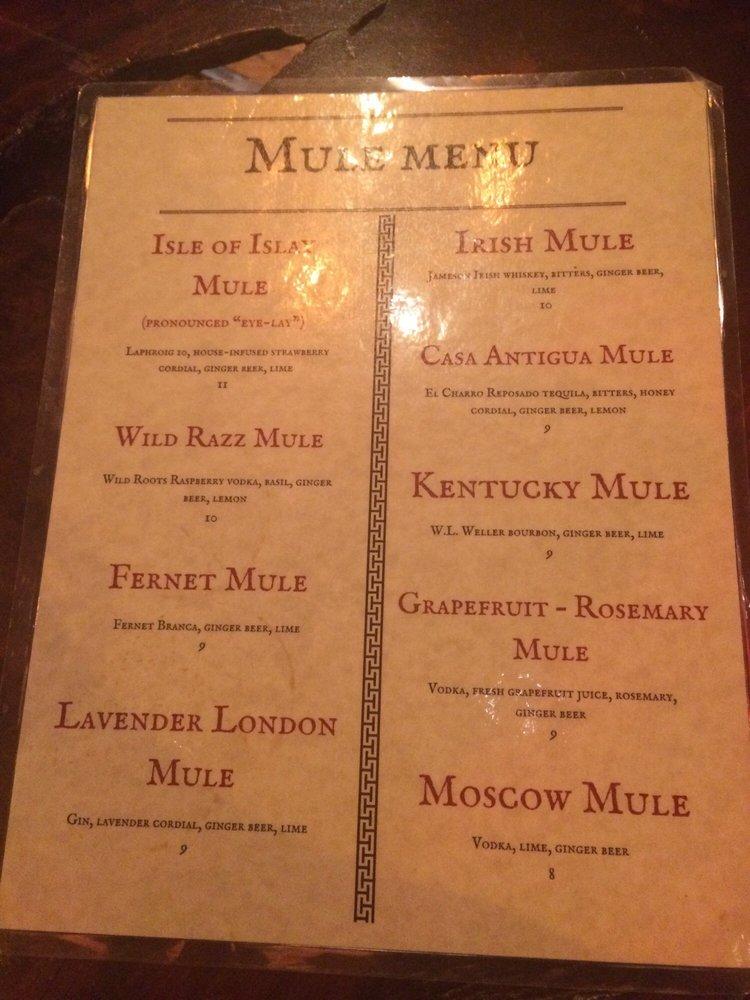 Menu at Oberon's Restaurant & Bar, Ashland