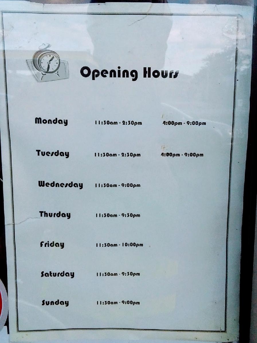 Menu at Terrace End Takeaways fast food, Palmerston North
