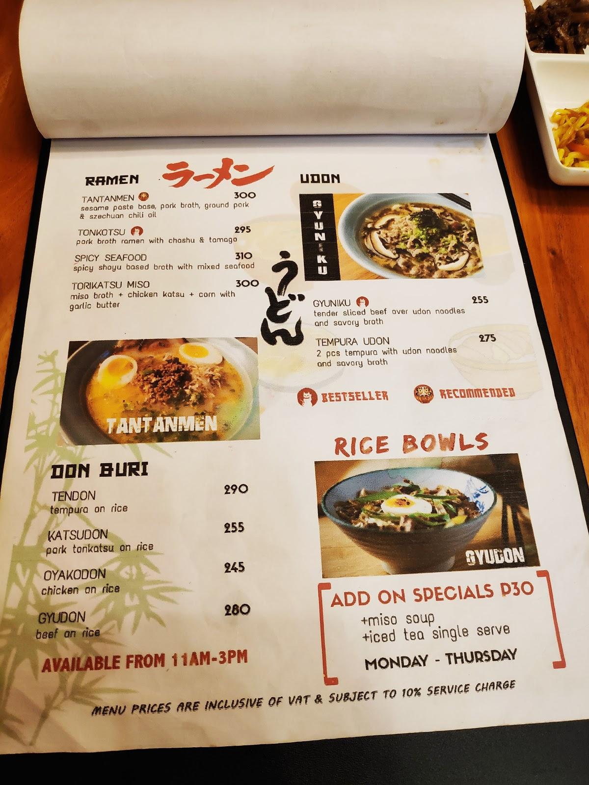 Menu at 102 Izakaya restaurant, Makati, 4th Level