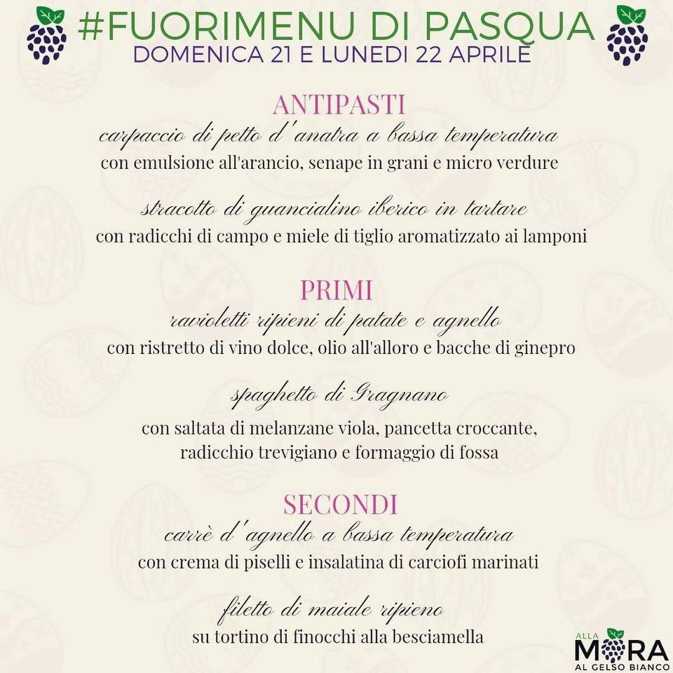 Menu at Alla Mora al Gelso Bianco restaurant, La Torre