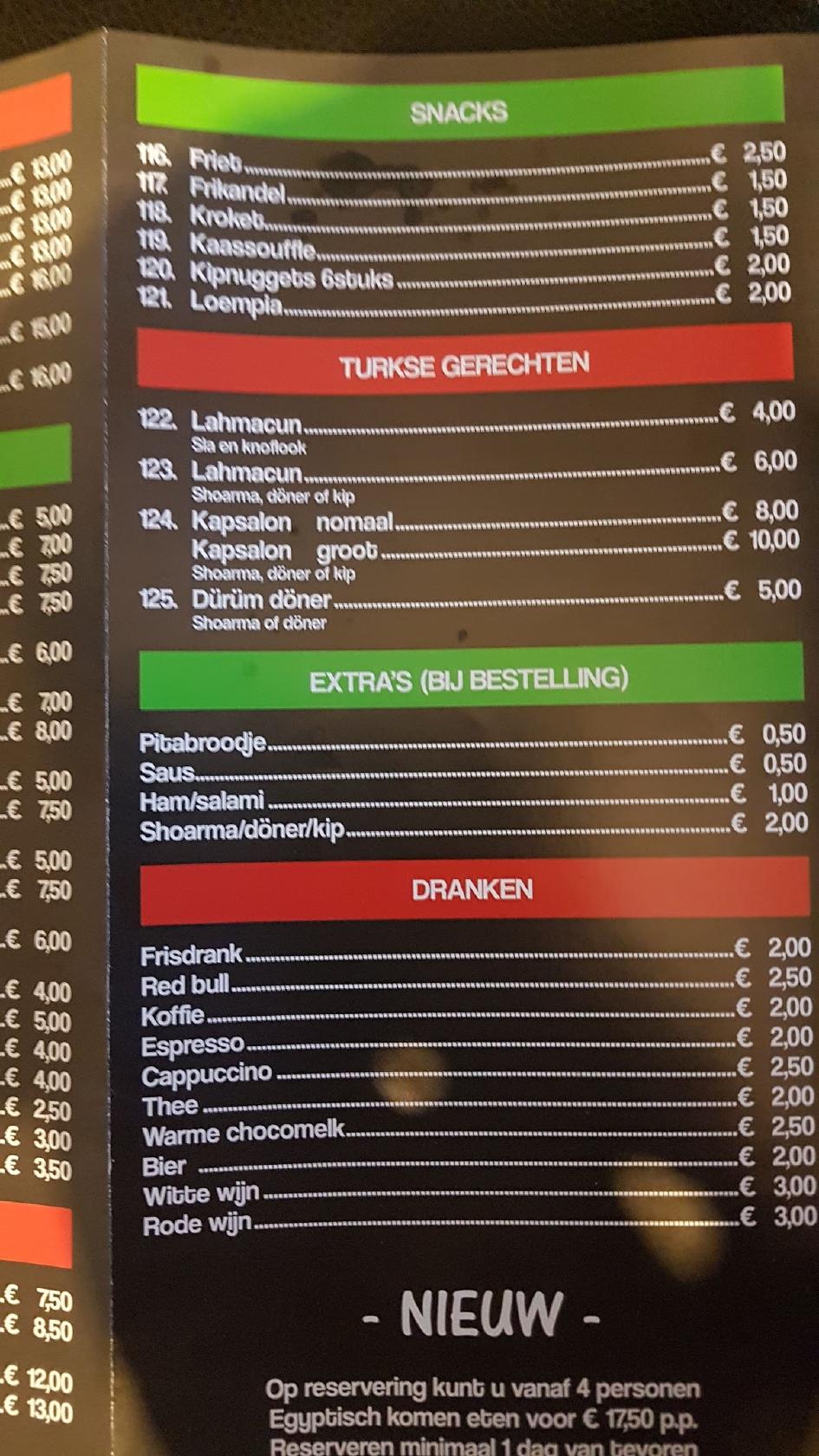Menu at Amon, Herpen
