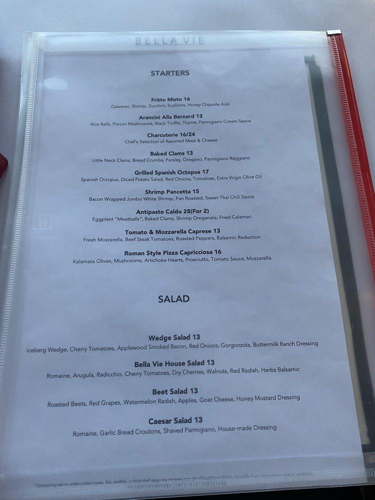 Menu at Bella Vie pub & bar, Bay Shore, 240 W Main St