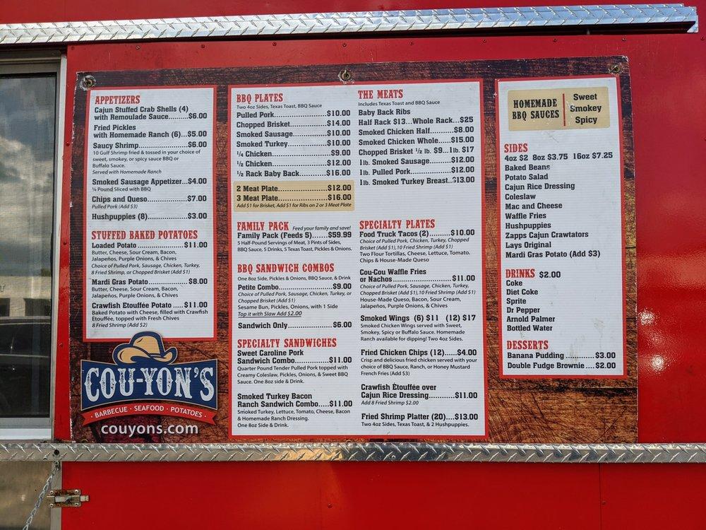 Menu at Couyon's Express BBQ, Baton Rouge