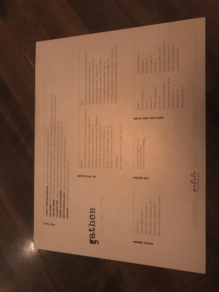 Menu at Gather pub & bar, Jackson