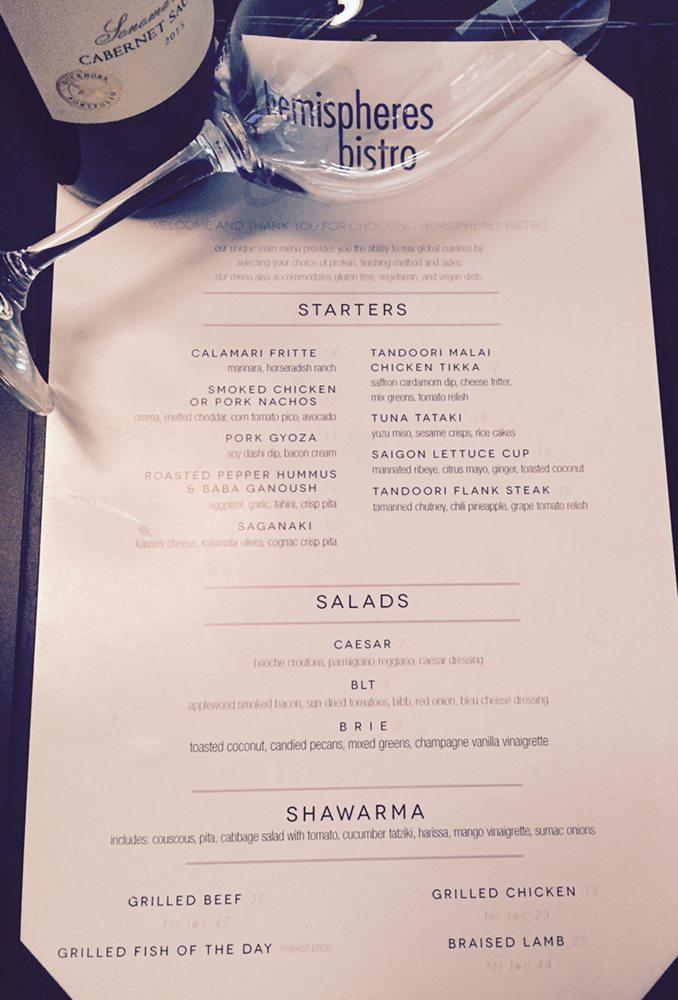 Menu at Hemispheres Bistro pub & bar, Bettendorf
