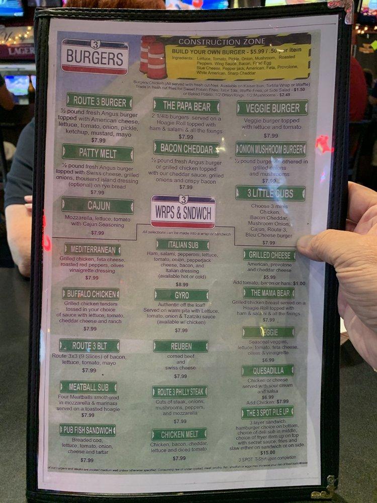 Carta del pub y bar The 3 Spot, North Royalton