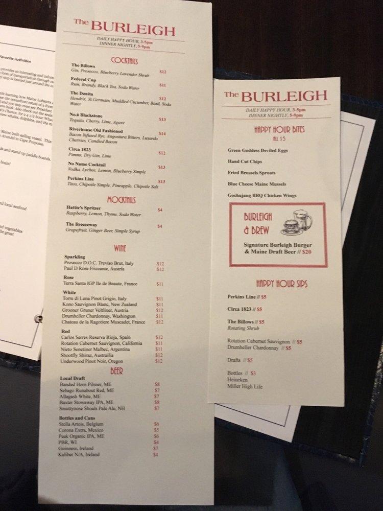 Menu at The Burleigh pub & bar, Kennebunkport