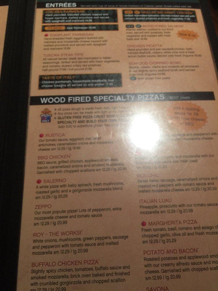 Menu at Lui Lui restaurant, Nashua