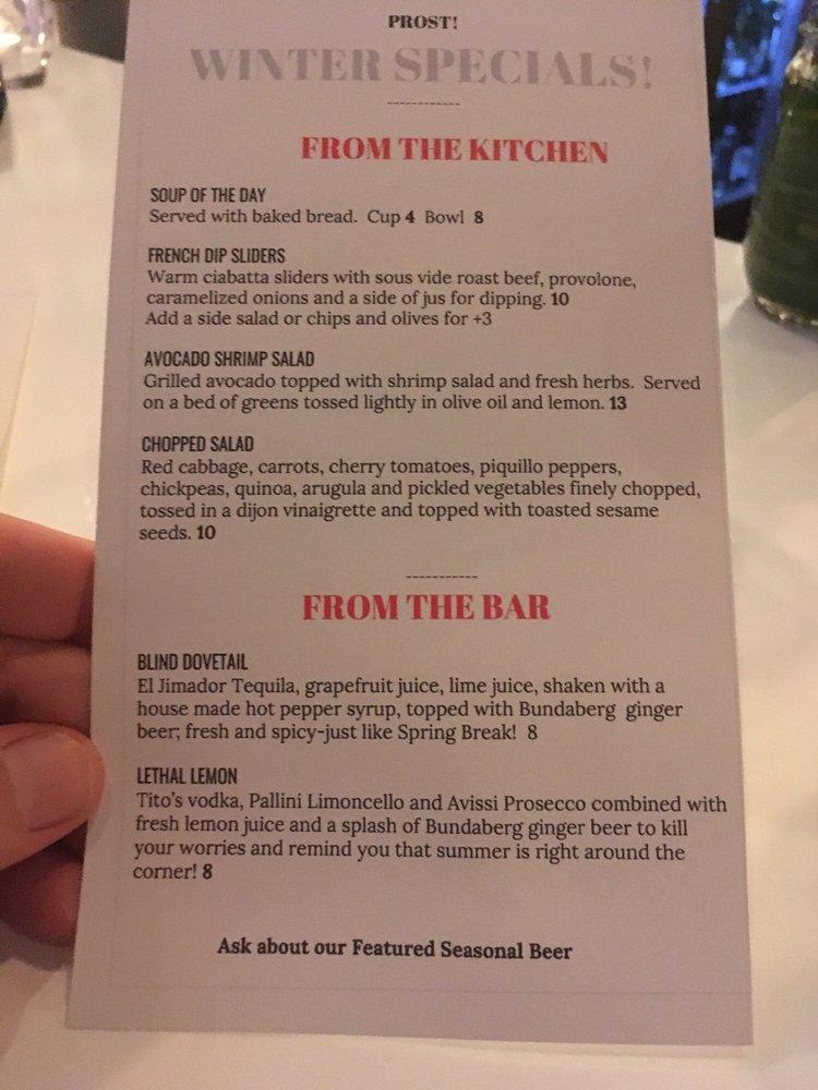 Menu at Prost Wine Bar & Charcuterie, Frankenmuth