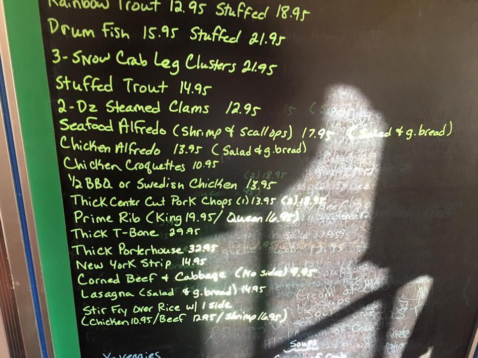Menu at Southern Grille restaurant, Ellendale