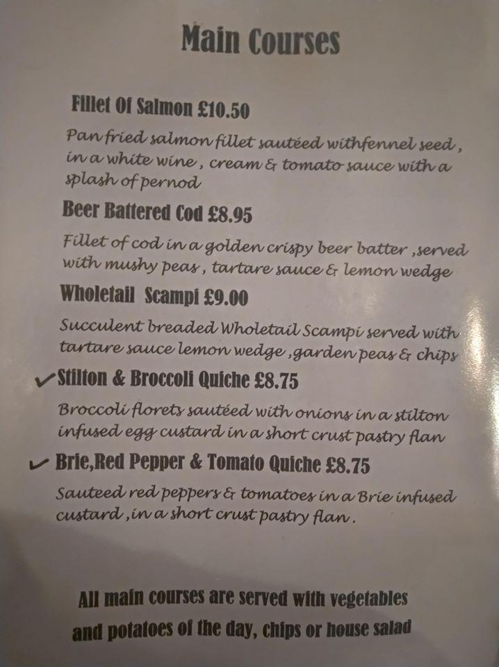 Menu at Sun Inn pub & bar, Clun