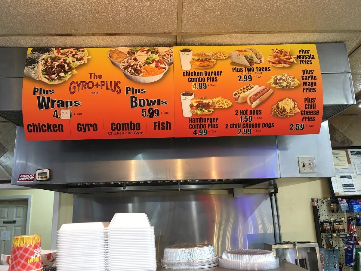 Menu at The Gyro+Plus restaurant, Tyler