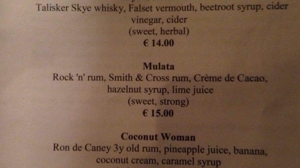 Menu at Nine-x Bvba, Antwerp