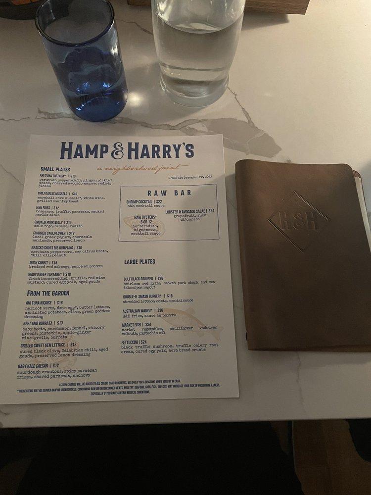 Menu at Hamp & Harry's pub & bar, Marietta