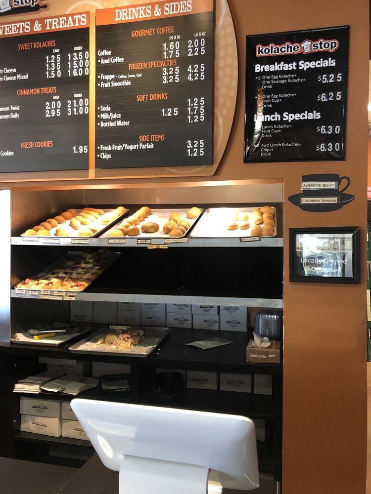 Menu at Kolache Stop cafe, San Antonio, Huebner Rd #200