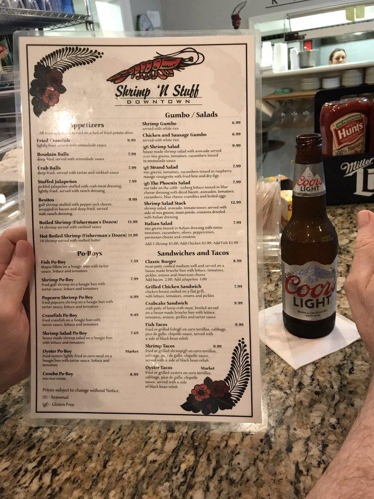 Menu at Shrimp N Stuff restaurant, Galveston, Avenue H