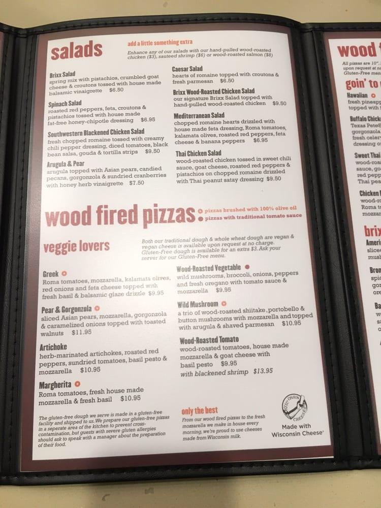Menu at Brixx Wood Fired Pizza + Craft Bar, Virginia Beach, Landstown ...