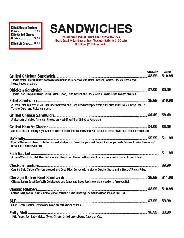 Menu at Old Town Burger & Breakfast restaurant, Battle Ground