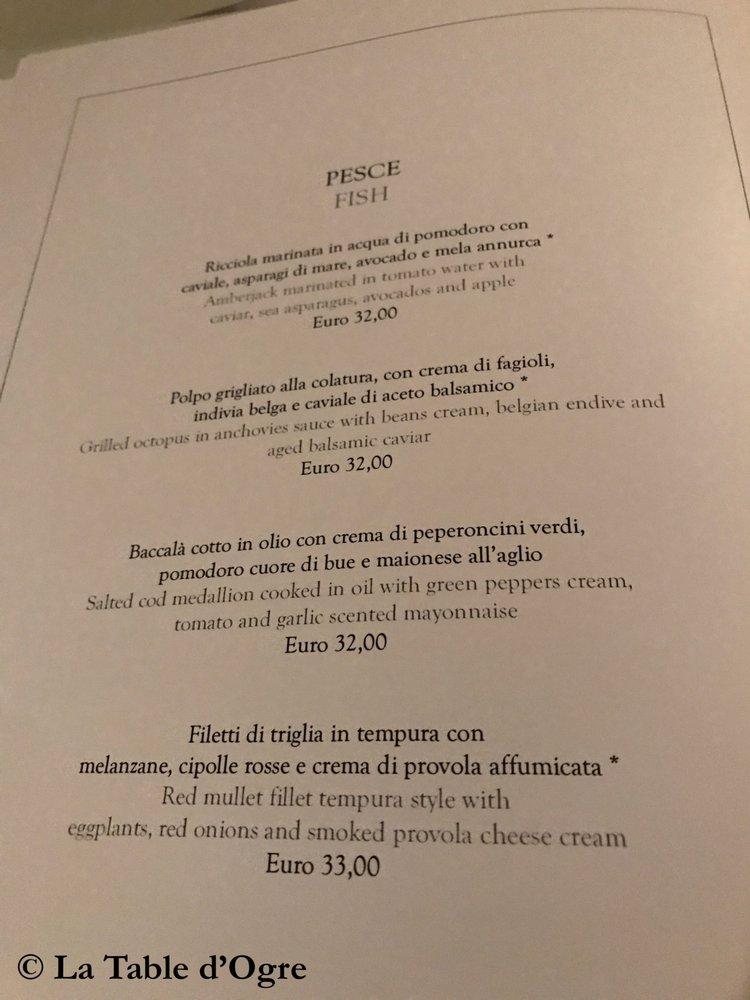 Menu da Assaje Restaurant, Roma