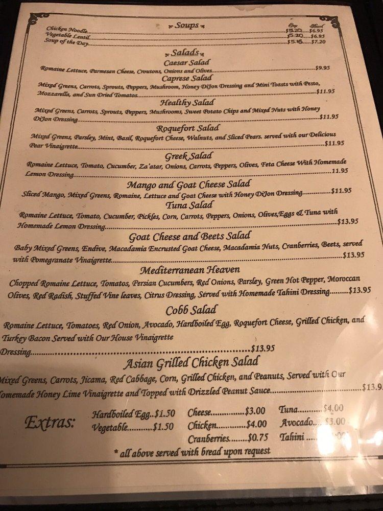 Menu at Cafe Angelique, Tenafly, 1 Piermont Rd