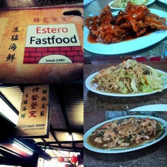Menu at Estero Fastfood restaurant, Manila