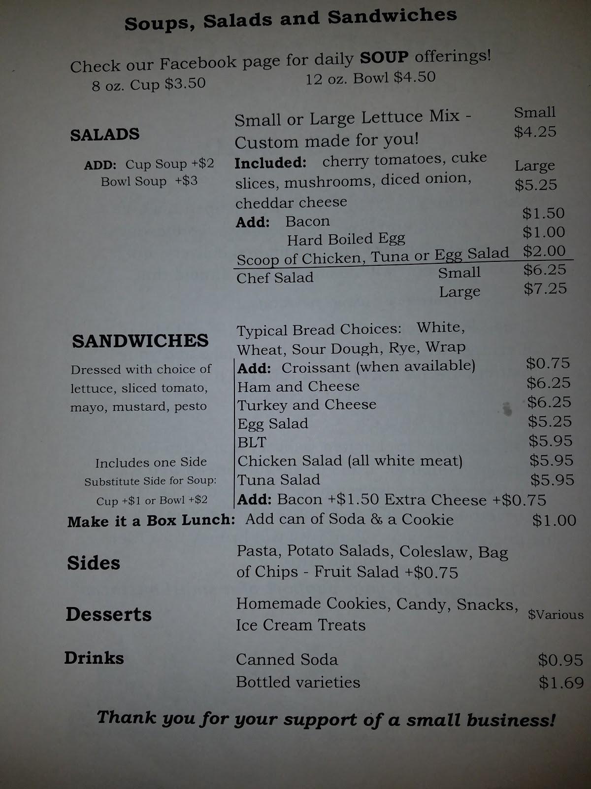Menu at Glenn's Forest Cafe, Richmond, Glen Forest Dr STE 104
