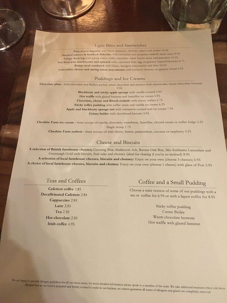 Menu at Haighton Manor pub & bar, Preston