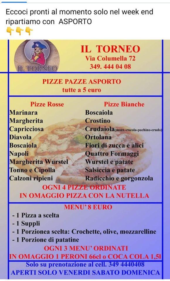 Menu da Pizzeria Il Torneo, Roma