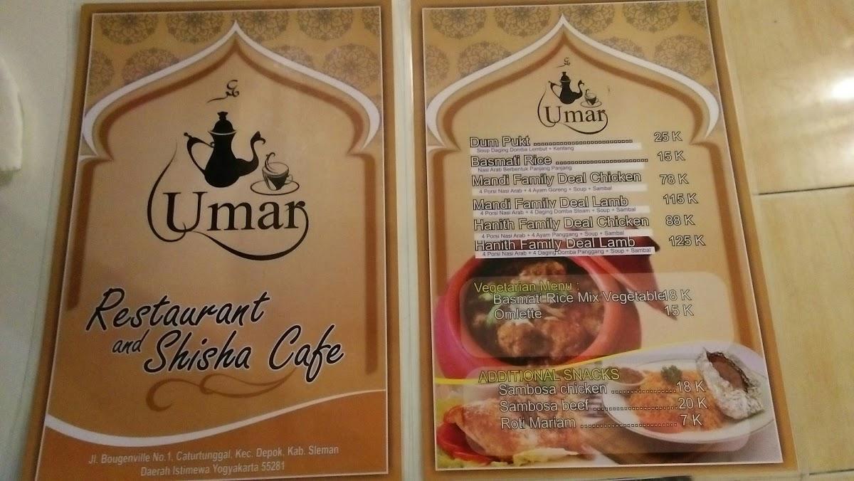 Menu at Umar Restaurant and Shisha Cafe (Pusat), Yogyakarta