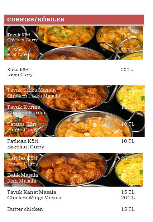 Menu at BARON CAFE BAR NARGİLE, Turkey