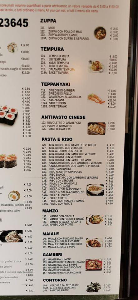 Menu da Fu Sushi ristorante, Pinerolo