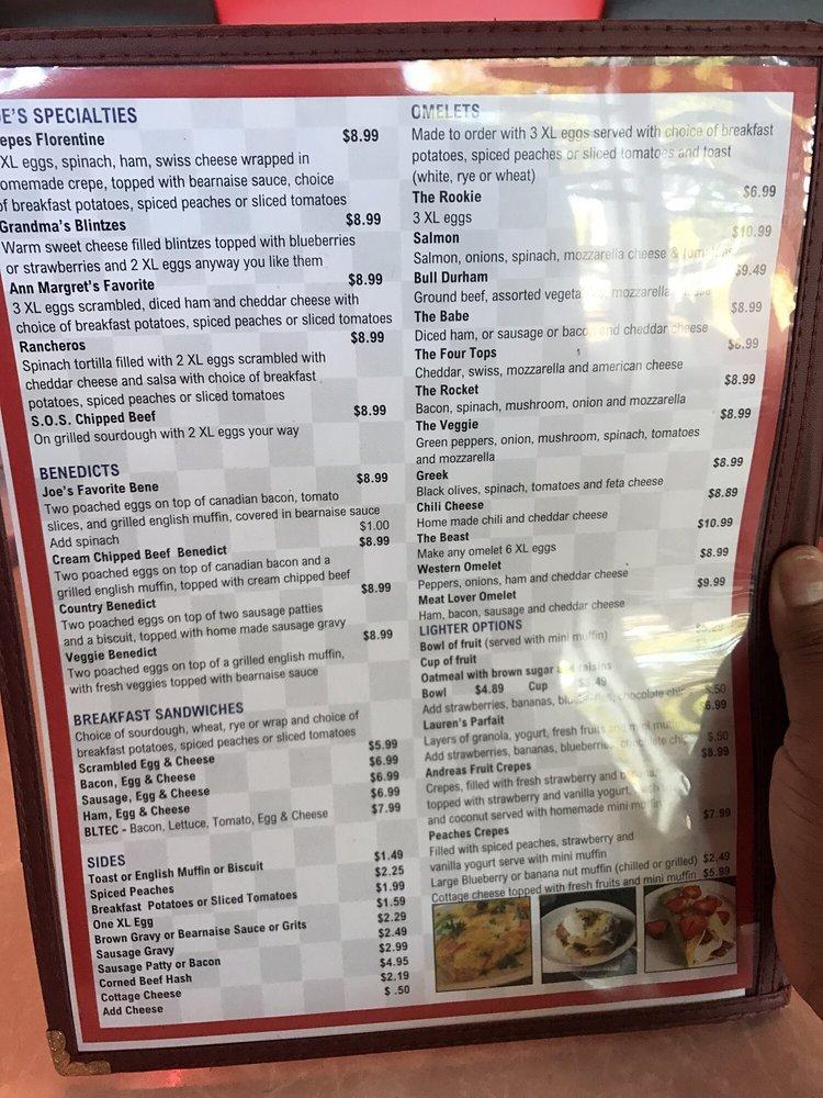 Menu at Joe's Diner restaurant, Naples, Airport-Pulling Rd South