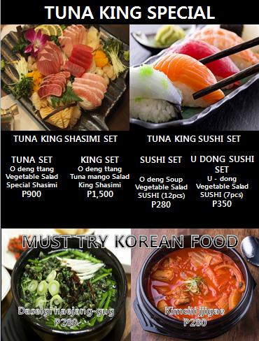Menu at Tuna King Japanese Restaurant, Quezon City
