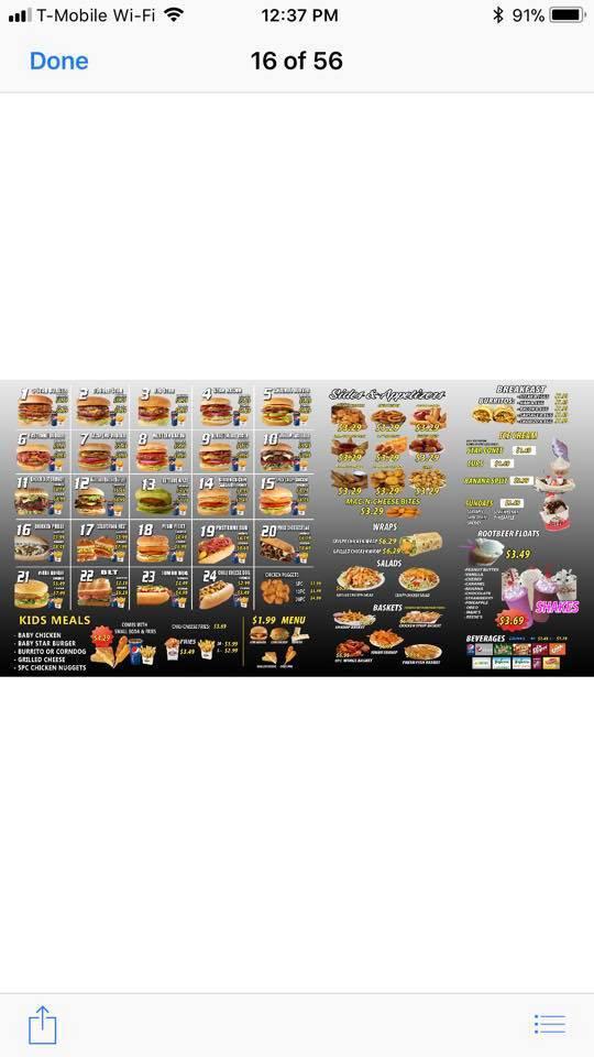 Menu at Five Star Burger Merced fast food, Merced