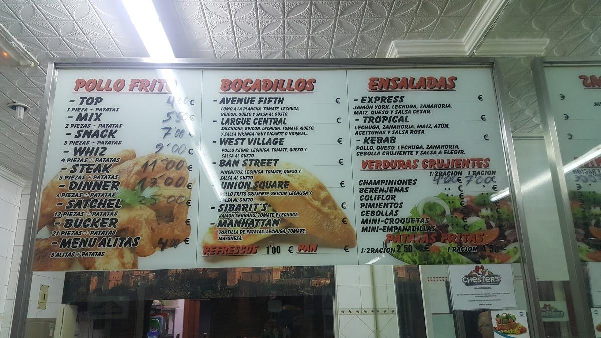 Carta del restaurante Pollo Express, Granada