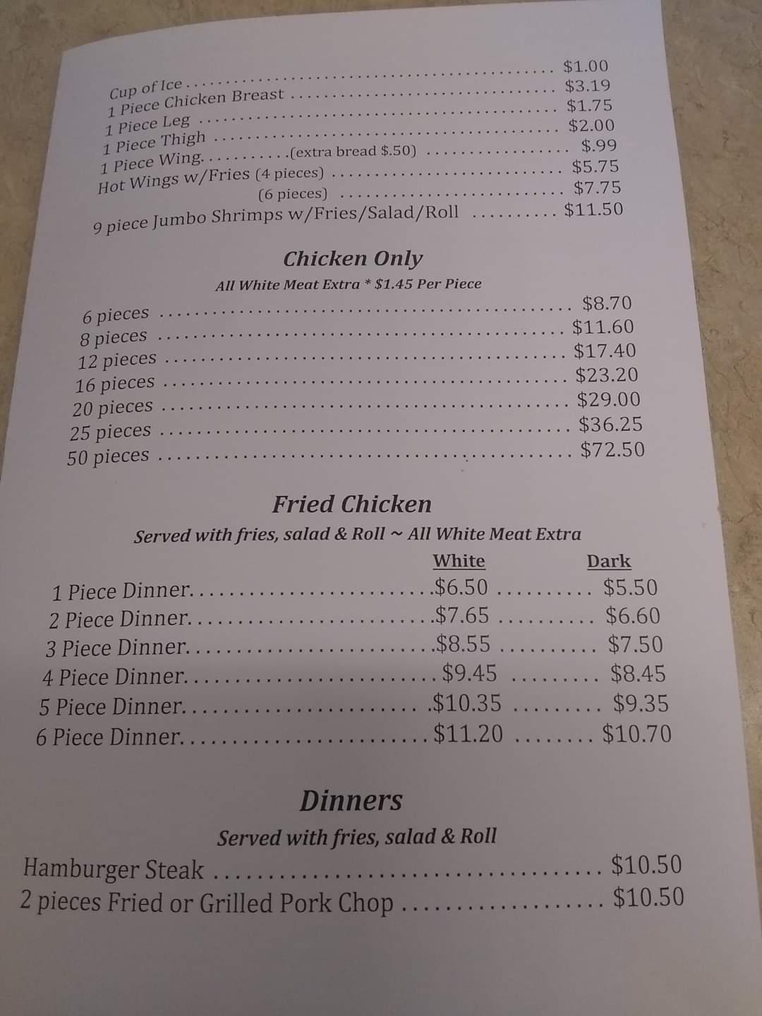 Menu at Gerald's Restaurant and Ice Cream Parlor, Marion